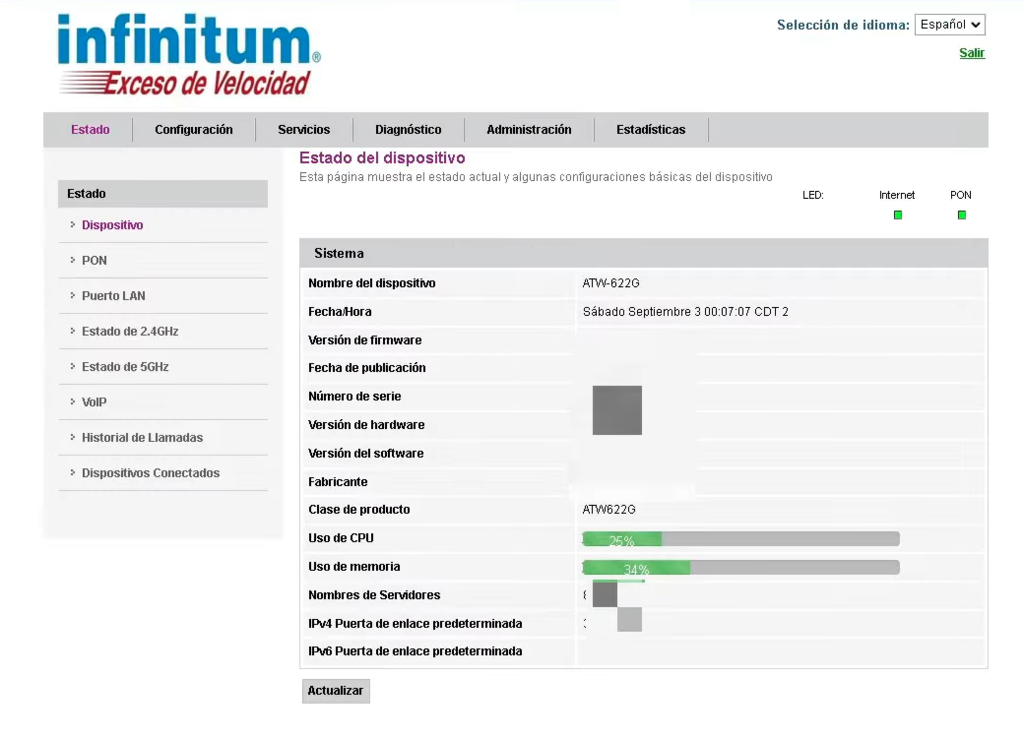 Cómo entrar al router de Telmex en México desde 192.168.1.254