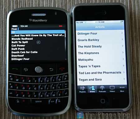iPhone VS BlackBerry Bold