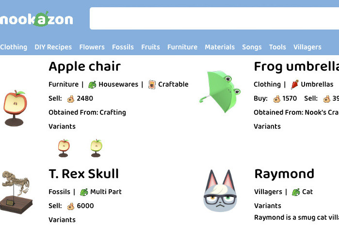 Nookazon, el Amazon de Animal Crossing en el que comprar objetos ...
