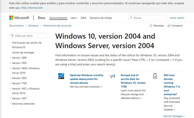 Windows 10 2004 ya está disponible: así puedes preparar tu ordenador