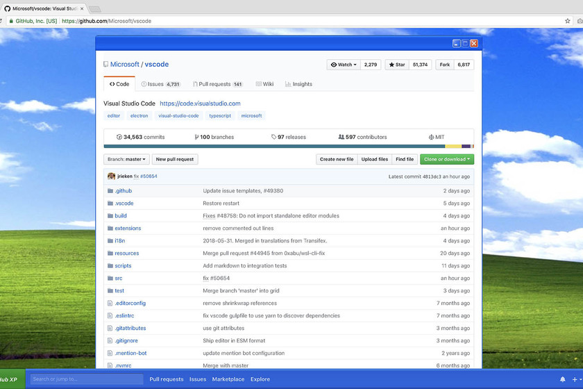 Esta extensión hace que Github parezca Windows XP