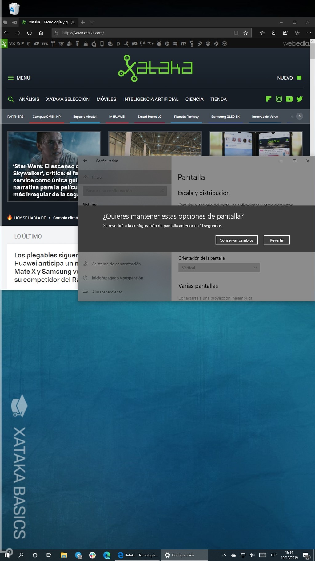 Cómo rotar o girar la pantalla en Windows 10