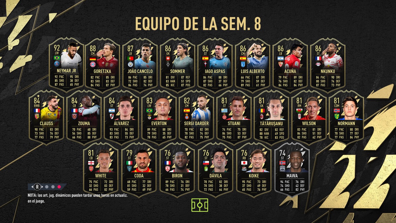 Fifa 22 Totw Equipo De La Semana 8 Del 10 Al 17 De Noviembre De 2021
