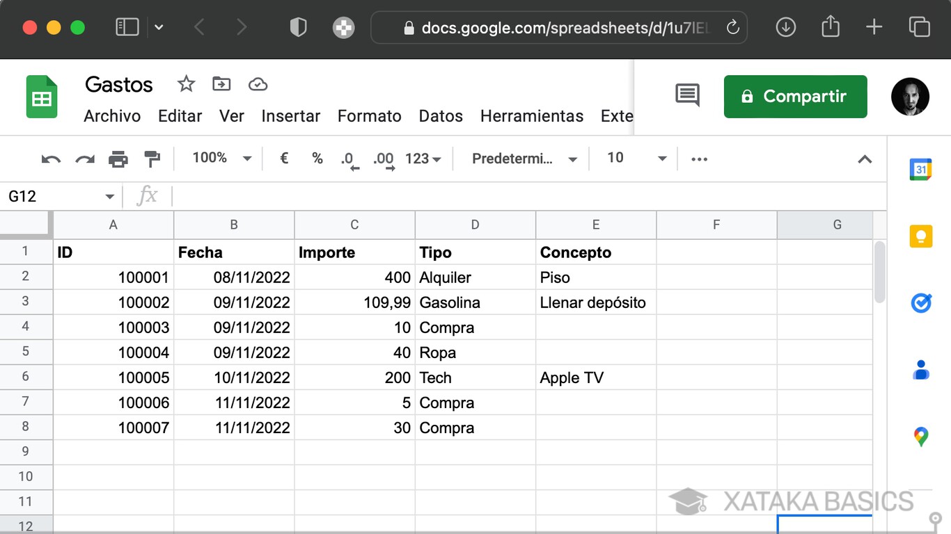Cómo crear tu aplicación de control de gastos con las hojas de cálculo de Google