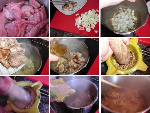 Receta de conejo con salsa de nueces