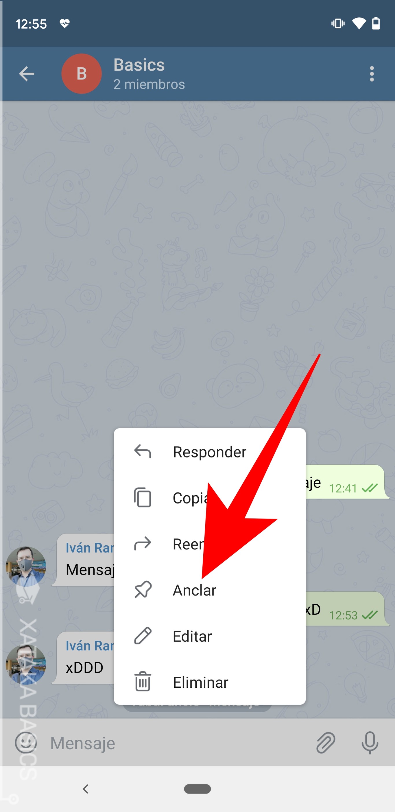 Cómo anclar un mensaje de Telegram en un grupo o canal