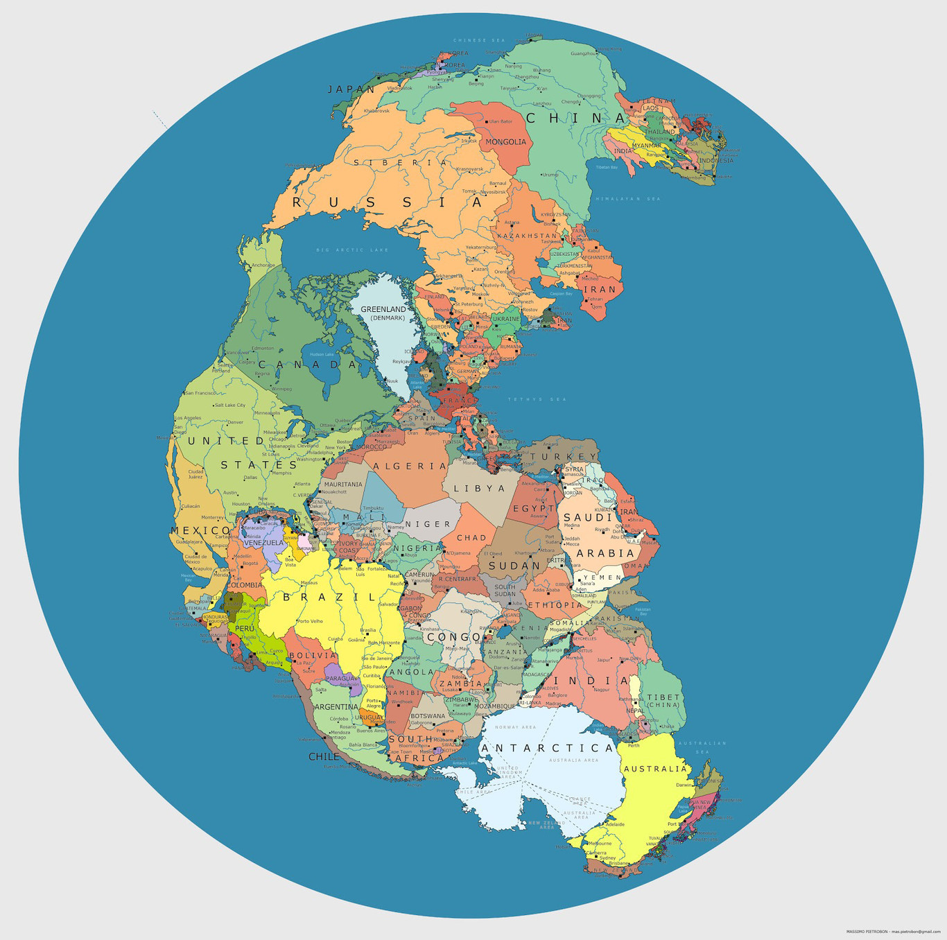 Pangea, el gigantesco continente único, redibujado en función de las ...