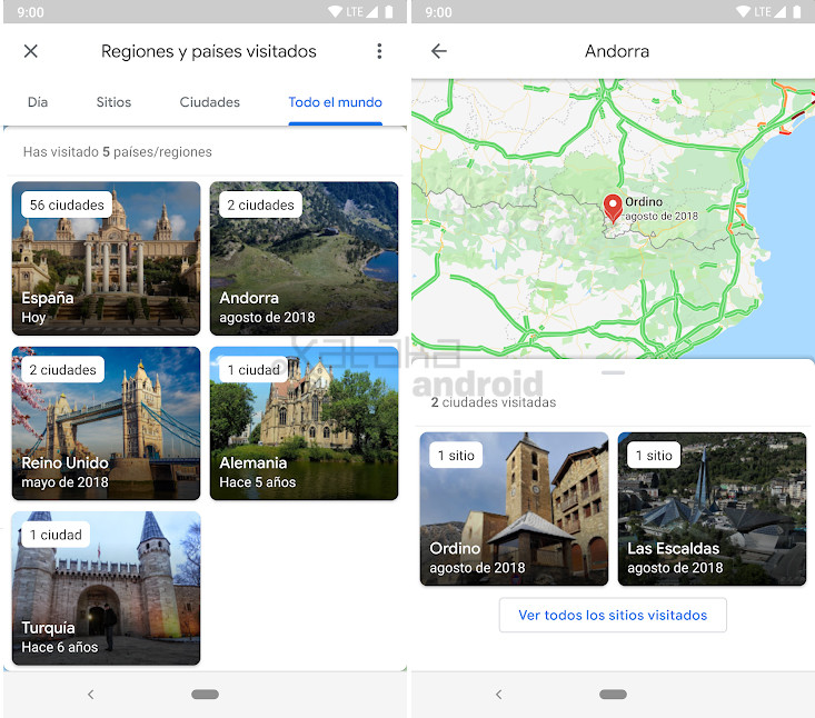 Así es la nueva Cronología de Google Maps: ahora con listas de sitios ...