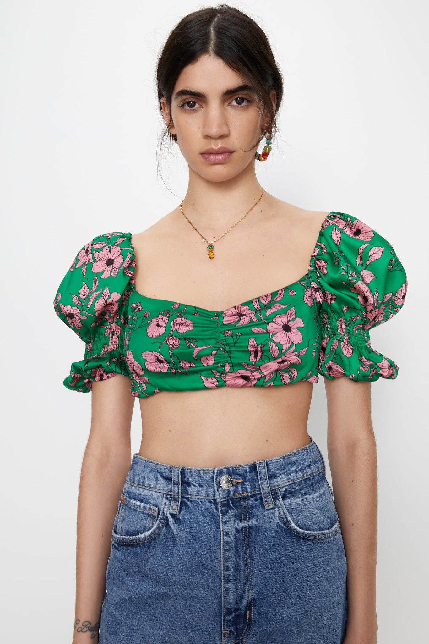 14 tops de flores con mangas abullonadas para llevar con vaqueros y ...