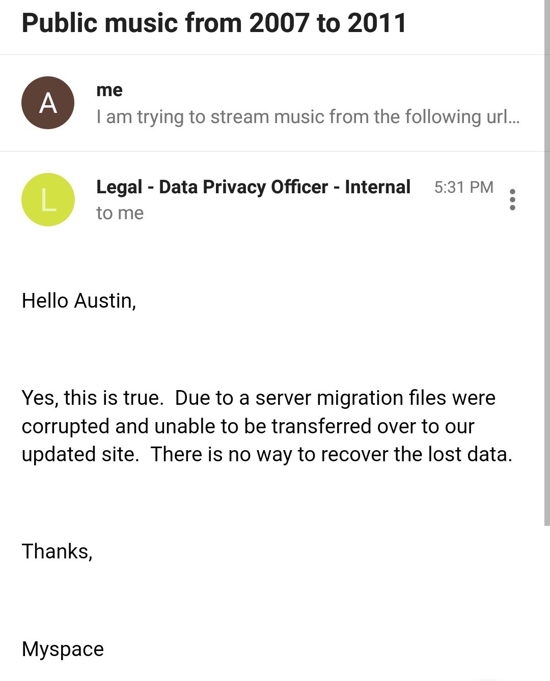 Myspace perdió toda la música y fotos que subiste entre 2003 y 2015