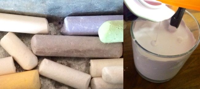 Pintura de tiza casera, experimentando en el taller