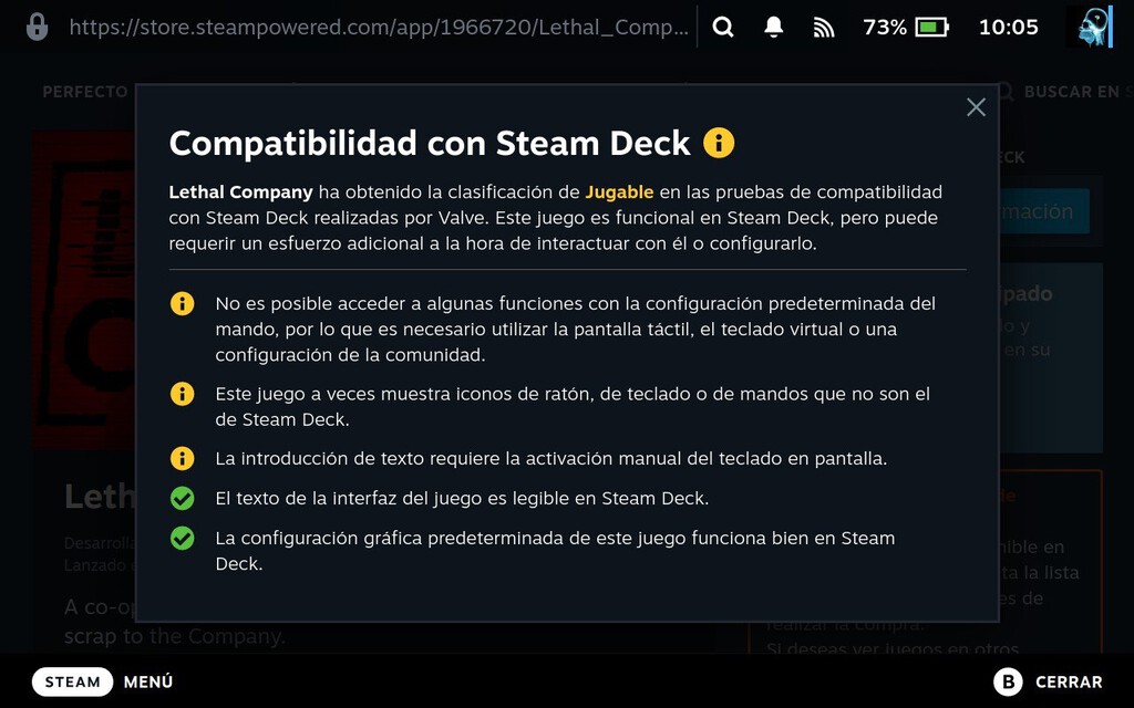 Si quieres jugar a Lethal Company en Steam Deck vas a tener que hacer estos esfuerzos de tu parte