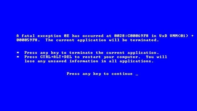Yo escribí el pantallazo azul de la muerte de Windows