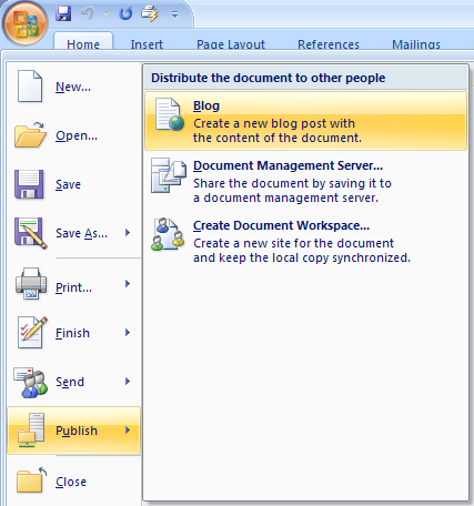 Word 2007 permitirá publicar en tu blog