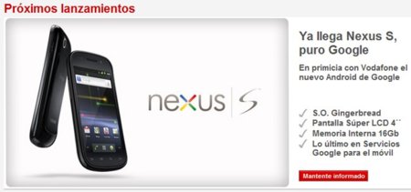 Vodafone quiere hacer pleno: Nexus S, Optimus 2X, Xperia Play y Samsung ...