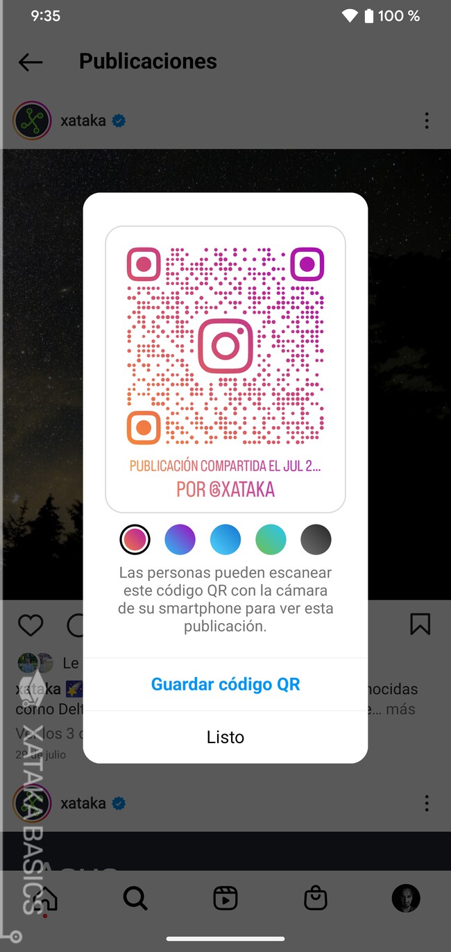 Cómo compartir publicaciones, Reels y lugares por QR en Instagram