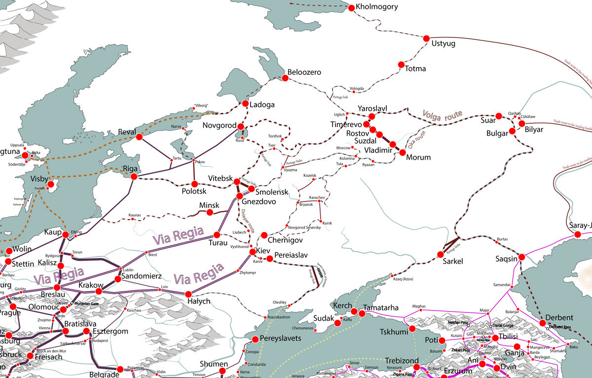 Las grandiosas rutas comerciales de la Edad Media, ilustradas en este ...