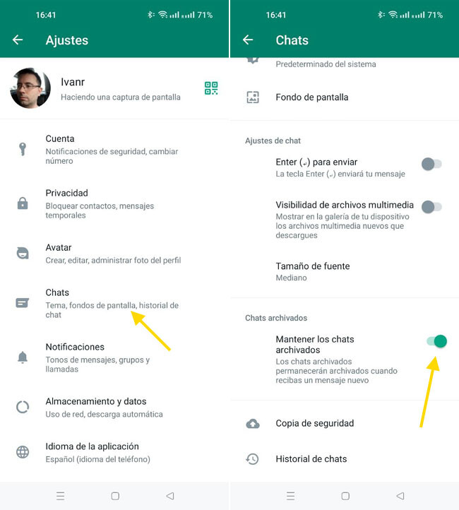 Cómo archivar y desarchivar chats de WhatsApp