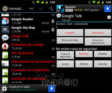 Cómo desinstalar las aplicaciones de fábrica en Android