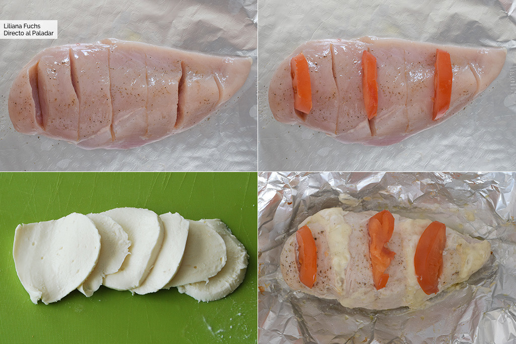 Pollo caprese al estilo hasselback. Receta de cocina fácil, sencilla y ...