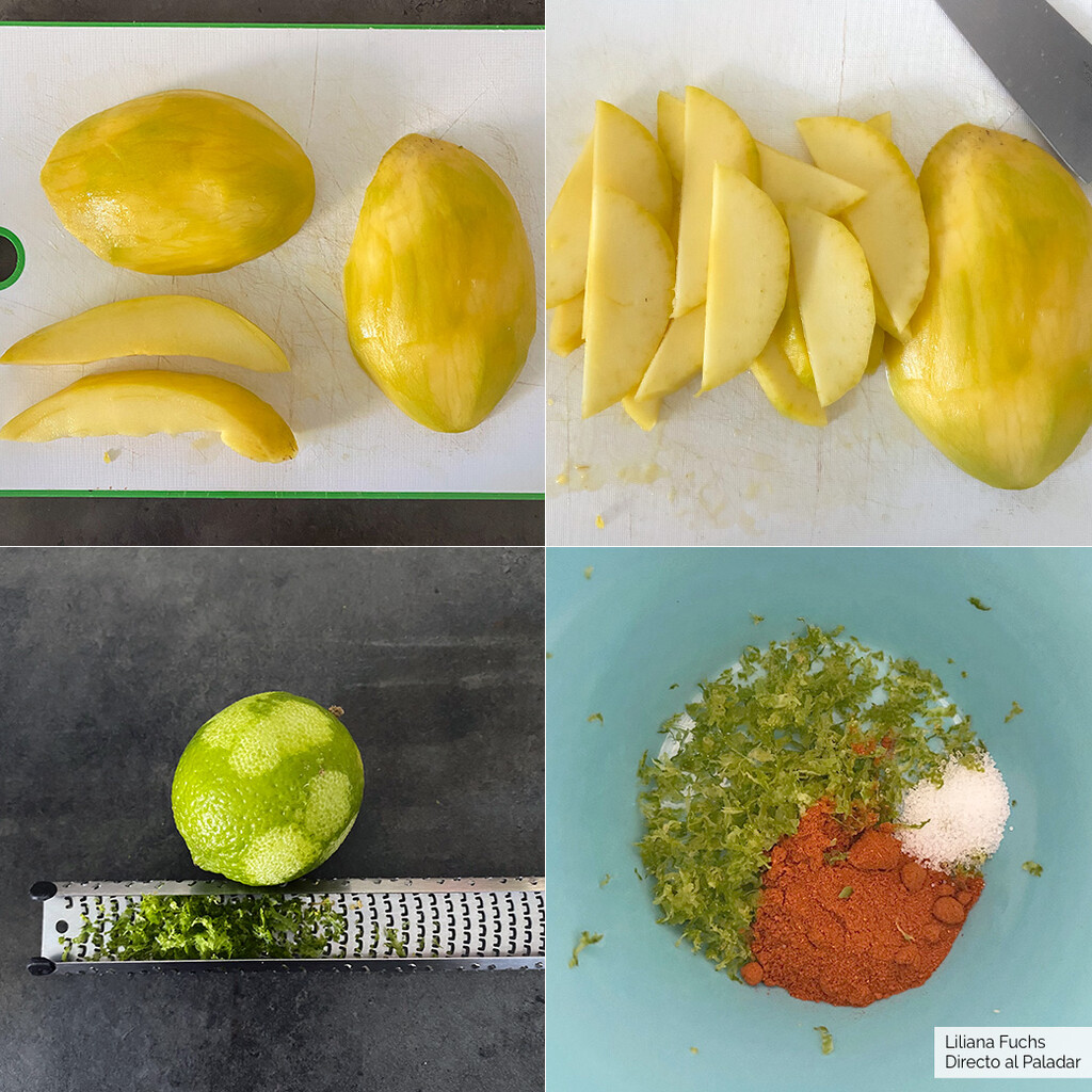 Mango picante con tajín. Receta de cocina mexicana fácil y sencilla