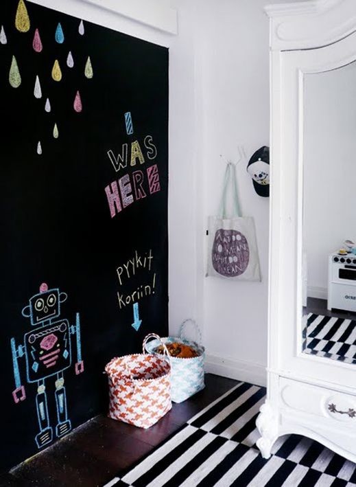 17 ideas para colocar una pared de pizarra en casa