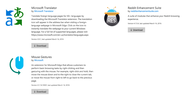 Las extensiones para Edge, ya disponibles en la página oficial de Microsoft