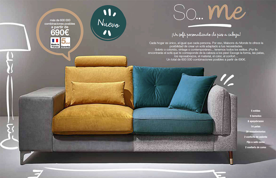 Descubre la gama de sofás personalizables de Maisons du Monde