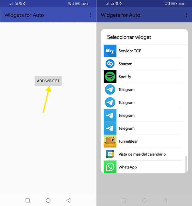 Cómo tener widgets en Android Auto con 'Widgets for Auto'