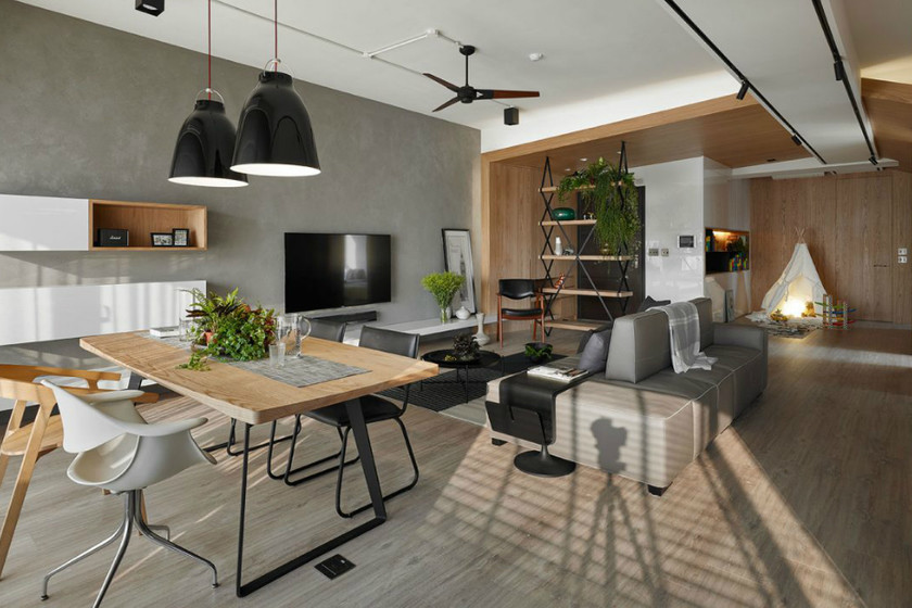 El Estudio AworkDesign diseña este moderno apartamento en Taiwán