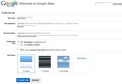 Google Sites, la nueva herramienta para Google Apps