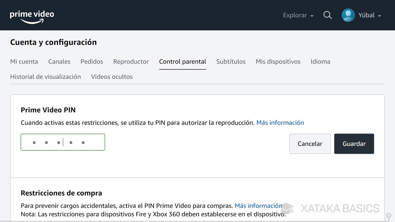 Cómo proteger con un PIN las compras de Prime Video