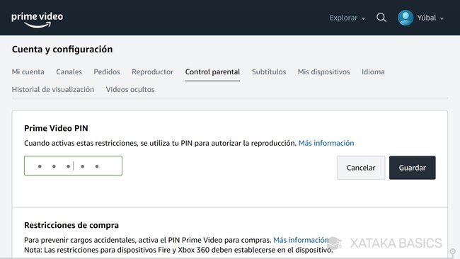 Cómo proteger con un PIN las compras de Prime Video