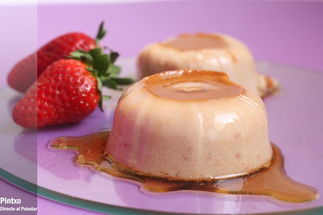Receta de flan de fresas