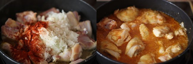 Receta de pollo guisado al azafrán