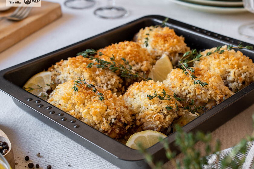 Pollo a la mostaza con costra, receta de cocina fácil, sencilla y deliciosa