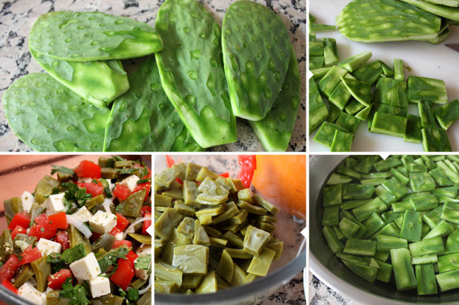 Ensalada de nopales. Receta de cocina fácil, sencilla y deliciosa
