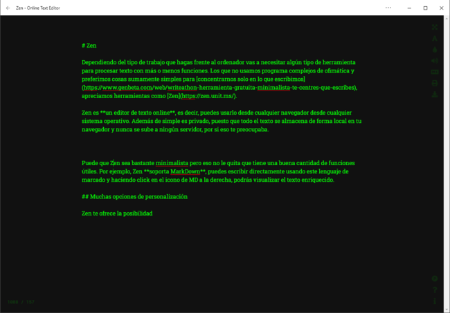 Zen es un editor de texto minimalista y libre de distracciones que ...