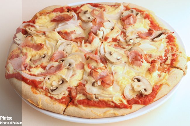 Receta de pizza de jamón y champiñones