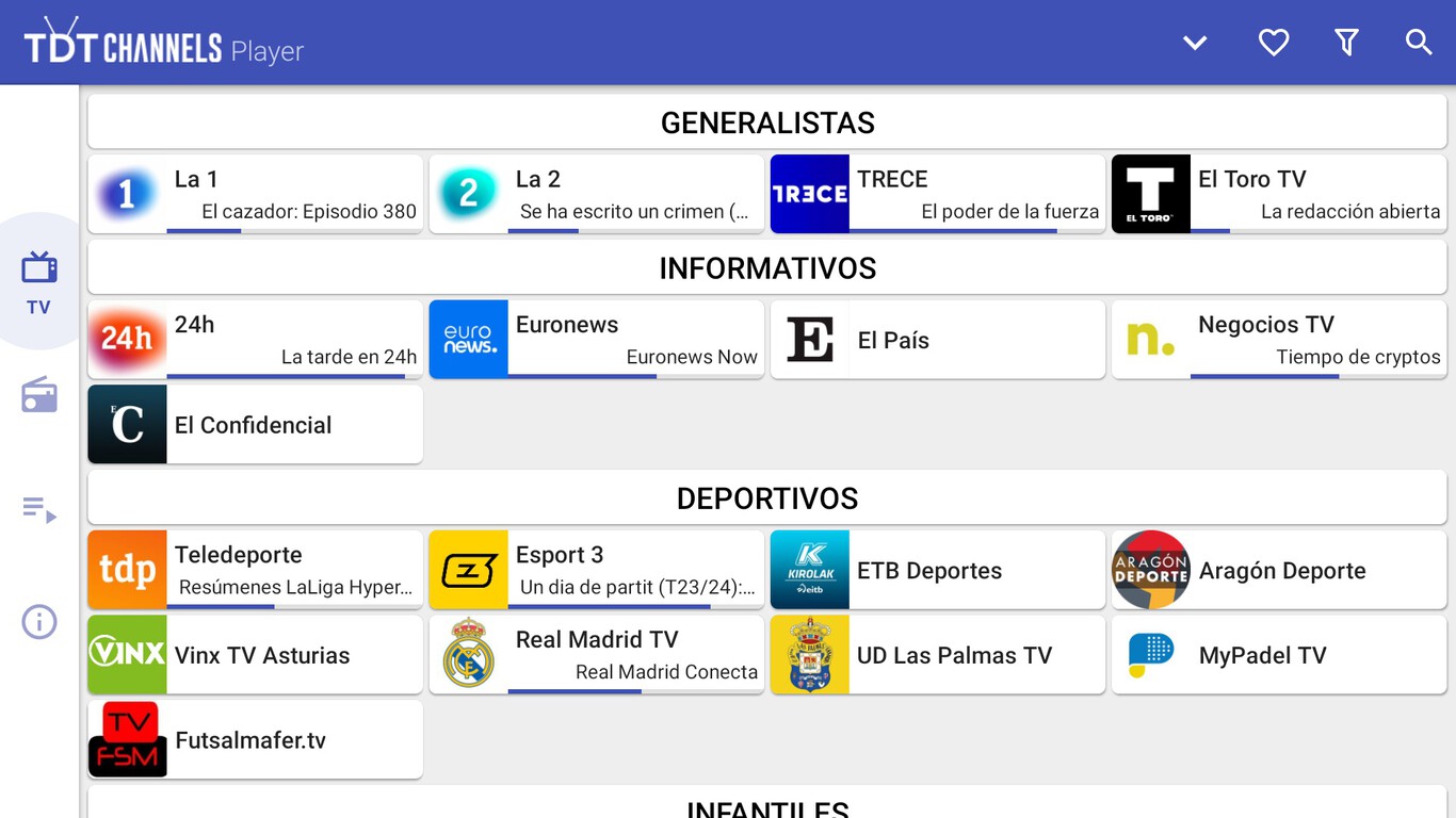 He probado la última versión de TDTChannels en mi tele y en el móvil ...