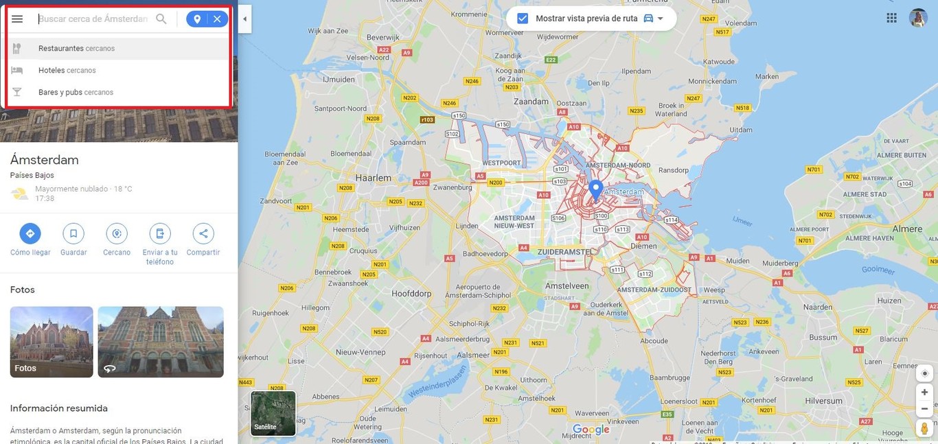 Cómo buscar hoteles y lugares de interés en Google Maps