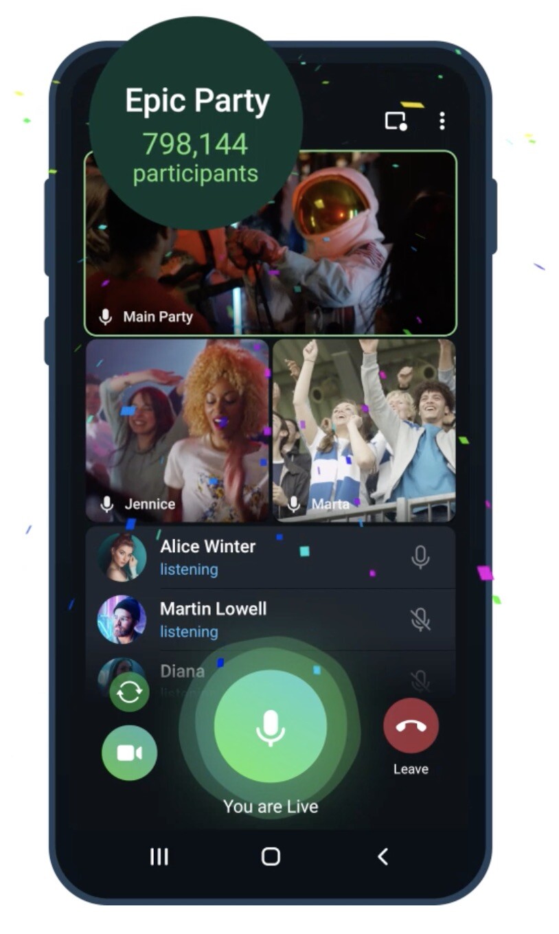 Telegram 8 trae transmisiones sin límite de espectadores, mejoras en ...