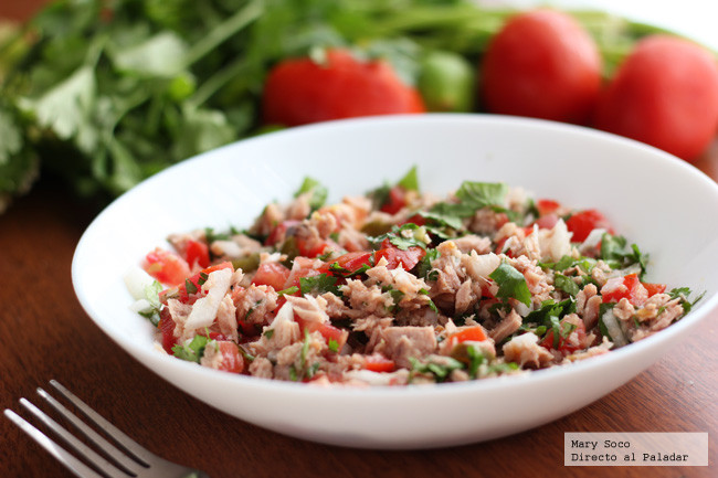 Ensalada mexicana de atún. Receta