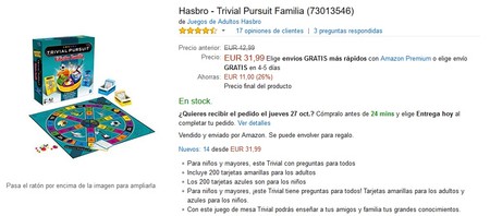 Trivial Pursuit Edición Familia por 31,99 euros y envío gratis