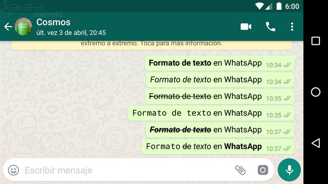 WhatsApp: así de fácil es ahora añadir formato de texto a tus mensajes