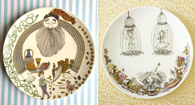 La comida en los cuentos de hadas, preciosos platos ilustrados a mano ...