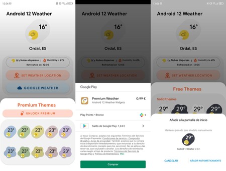 Los widgets del tiempo de Android 12 en cualquier otro móvil gracias a esta aplicación