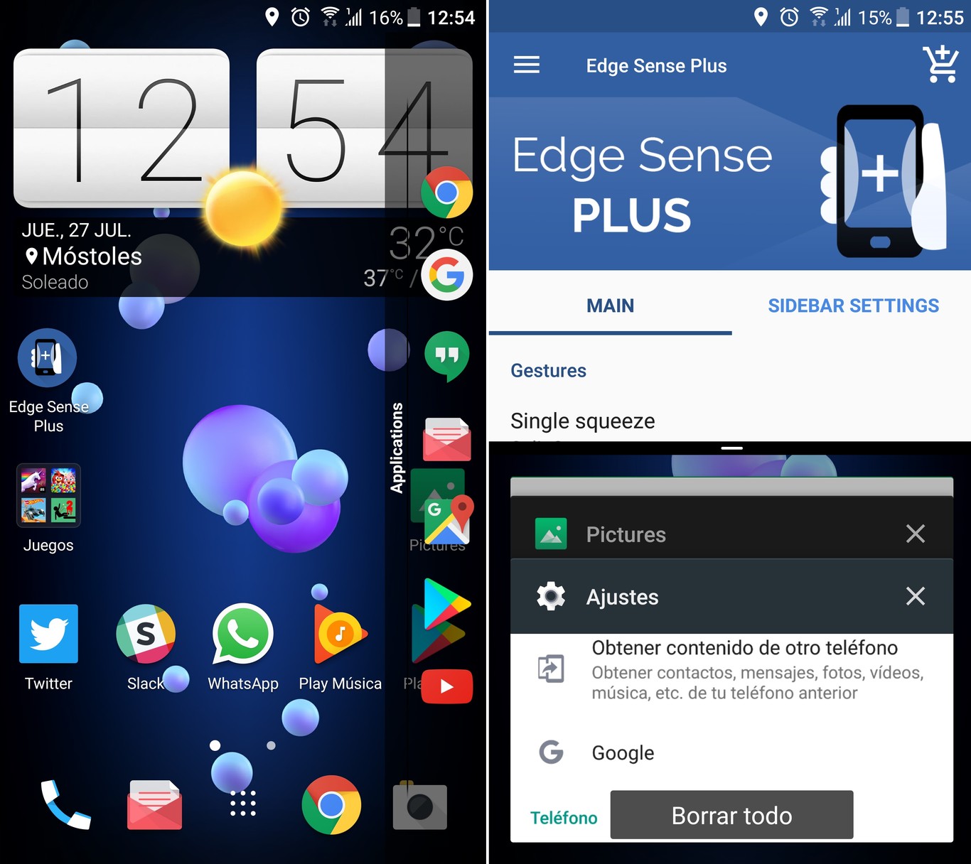 Cómo tener más funciones al apretar el HTC U11 con Edge Sense Plus