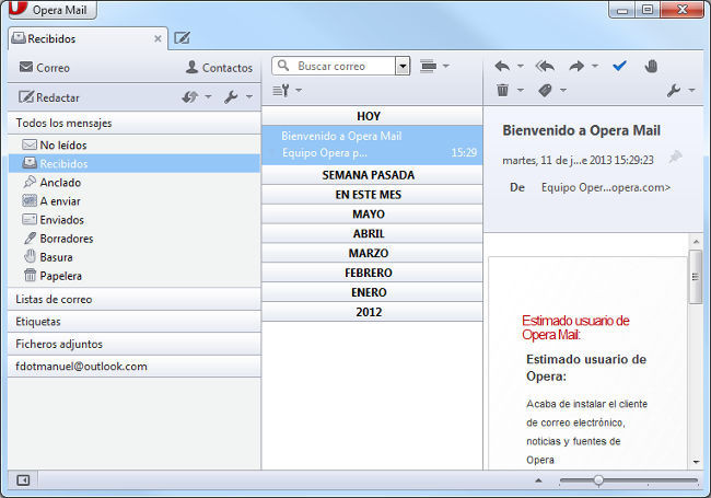 Debut oficial de Opera Mail para Windows