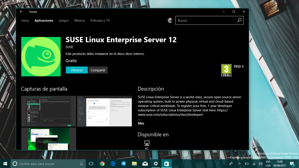 Ya se puede descargar openSUSE desde la tienda de aplicaciones de Windows